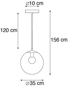 Chytré závěsné svítidlo průhledné 35 cm vč. WiFi A60 - Pallon