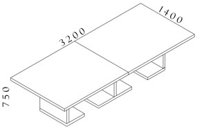NABYTEK-DESIGNOVY.CZ - DLSK3201 - Manažerský konferenční stůl SOLID 320/400cm, s nohami ve tvaru L, jilm royal