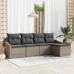 Set pohovek 5 ks Šedá polyratan 3355348