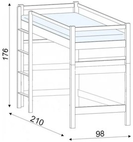 HP-Nábytek Patrová postel Lucas horní spaní BUK