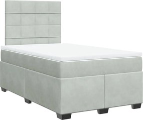 Box spring postel s matrací světle šedá 120 x 200 cm samet 3293182