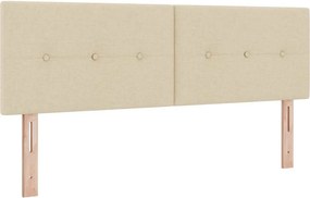 Postel s boxspringem s čelo Krémová 140 x 200 cm textil 3340218