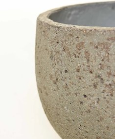 Kulatý květináč RAFIOT, vláknocement, 25x21 cm, šedý