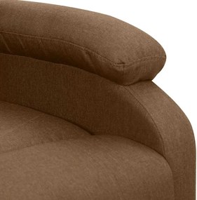 Zvedací masážní křeslo hnědé textil 329713