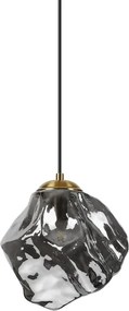 Lustr na lanku CRISTAL 1xE14/15W/230V mosaz/kouřová černá