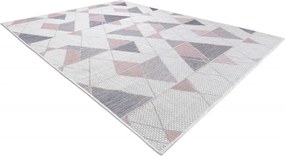 Kusový koberec Sion Sisal Triangles B3006A ecru/pink – na von aj na doma, 80x150, ružová, chodba / predsieň, Dywany Łuszczów