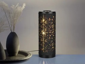Stolní LED lampa Taco, třpytivý efekt, černo-zlatá