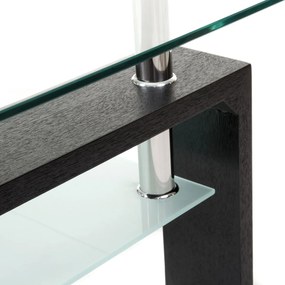 AUTRONIC Konferenční stůl, čiré / mléčné sklo, MDF, 3D dekor přech