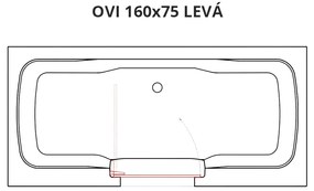 A-interiéry Polimat OVI vana pro seniory 160 x 75 cm s dvířky otevírání levé vč. sifonu bílá POL_OVI00749
