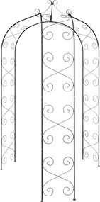 Zahradní oblouk černý Ø180 x 255 cm ocel 319351