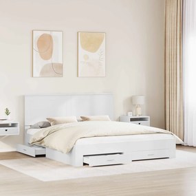 Rám postele se zásuvkou Bílá 180 x 200 cm Kompozitní dřevo 3409615