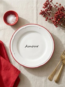 Sinsay - Keramický talíř s nápisem Amour - bílá