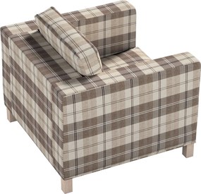Potah na křesko IKEA Karlanda, krátký barva béžová látka pletený vzor, vzorované