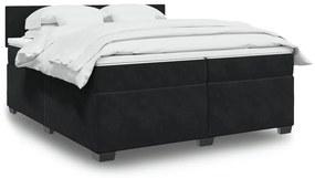 Box spring postel s matrací černá 200x200 cm samet 3288698