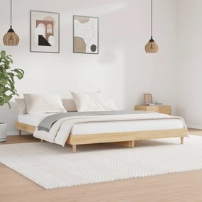 Rám postele dub sonoma 140 x 200 cm kompozitní dřevo - Default Title