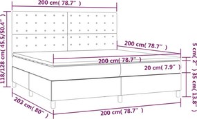 Box spring postel s matrací černá 200x200 cm samet 3143285