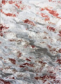 BE Koberec Mitra 3001 TERRA - hnědý šedý červený obdélníkový Rozměr: 60x100 cm
