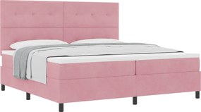 Postel s boxspringem s čelo Růžová 200 x 200 cm samet 3339859