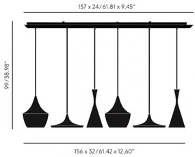 Tom Dixon Beat Range Linear závěsné světlo 6 bílá