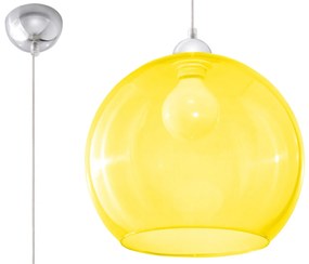 Závěsné svítidlo Ball, 1x žluté skleněné stínítko