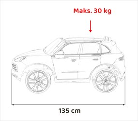 Ramiz Elektrické autíčko Porsche Cayenne S na baterie pro děti bílý lak SUV + dálkové ovládání