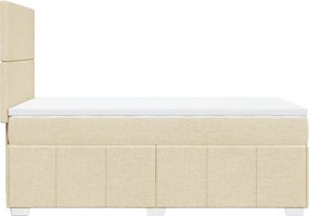 Box spring postel s matrací krémová 90x200 cm textil 3291549