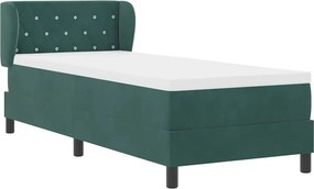 Postel s boxspringem s čelo Tmavě zelená 80 x 200 cm samet 3340307