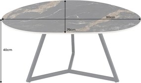 Keramický konferenční stolek Paquita 90 cm černý / pískový