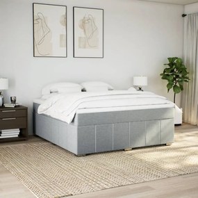 Box spring postel s matrací světle šedá 180 x 200 cm textil 3285491