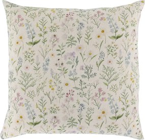 Krémový povlak na polštář s divokými květy Aix Wild Flowers - 60*60 cm