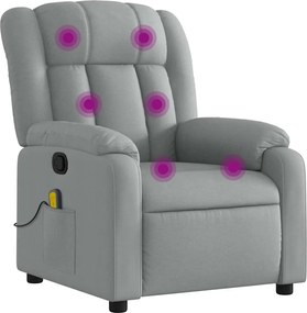 Masážní křeslo s polohovacím mechanismem, světle šedé, látkové 3205776