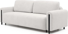 Krémová rozkládací/s úložným prostorem pohovka z textilie bouclé 244 cm Arcadova – ELTAP
