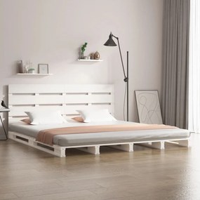 vidaXL Rám postele bílý 180 x 200 cm masivní borovice Super King