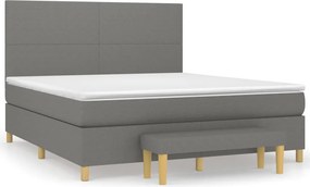 Box spring postel s matrací tmavě šedá 180x200 cm textil 3137014