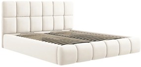 OnaDnes -20% Béžová sametová dvoulůžková postel MICADONI Bellis 160 x 200 cm