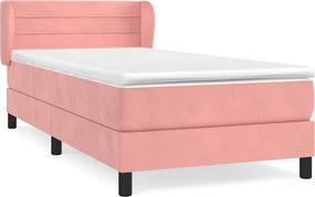 Box spring postel s matrací růžová 90x190 cm samet 3127528