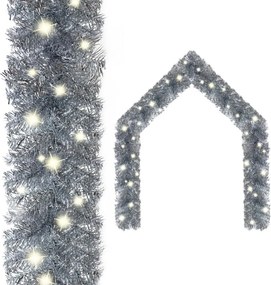 Vánoční girlanda s LED světýlky 20 m stříbrná 329206
