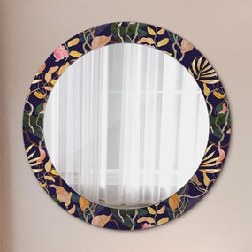 Kulaté dekorativní zrcadlo Akvarelové rostliny fi 70 cm