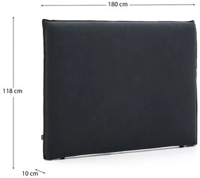 Antracitové čalouněné čelo postele 180x118 cm Jaira – Kave Home