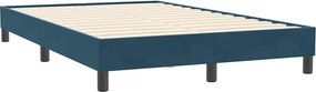 Postel Box Spring bez matrace tmavě modrá 120x210 cm samet 3315823