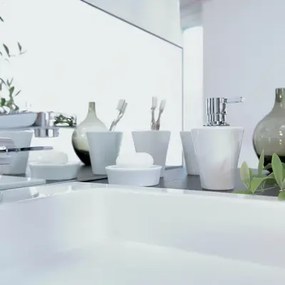 Spirella MAX Light kelímek na zubní kartáčky bílý / porcelán