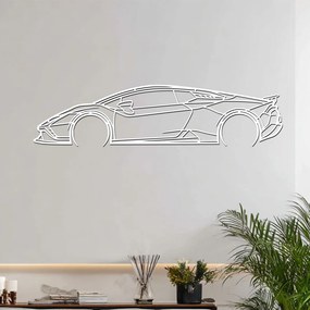 dřevo života Dřevěný obraz Lamborghini Huracan Zvolte rozměr (cm): 60x15, Zvolte barvu dekoru: Bílá