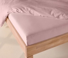 Tchibo - Žerzejové napínací prostěradlo, na dvoulůžko, růžová