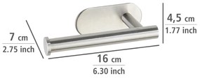 WENKO Držák WC papíru BEZ VRTÁNÍ TurboLoc OREA MATT matný 4x16x7 cm