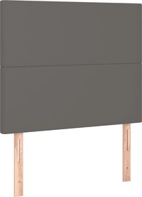 Box spring postel s matrací šedá 80 x 200 cm umělá kůže 3128881