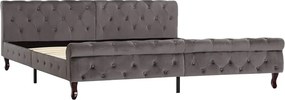 Rám postele šedý samet 200 x 200 cm 288563