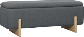 HOMCOM Stolička s úložným prostorem, sedací lavice s pěnovým polstrováním, imitace lnu, 111 x 44,5 cm, tmavě šedá
