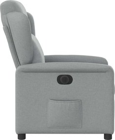 Elektrické polohovací křeslo světle šedé textil 3303114