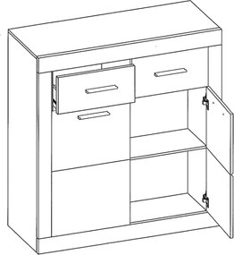 Sconto Komoda CANCAN 1 dub sonoma/bílá