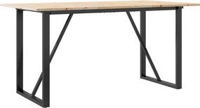 Jídelní stůl s O rámem 160 x 80 x 75 cm borové dřevo a ocel 3282677